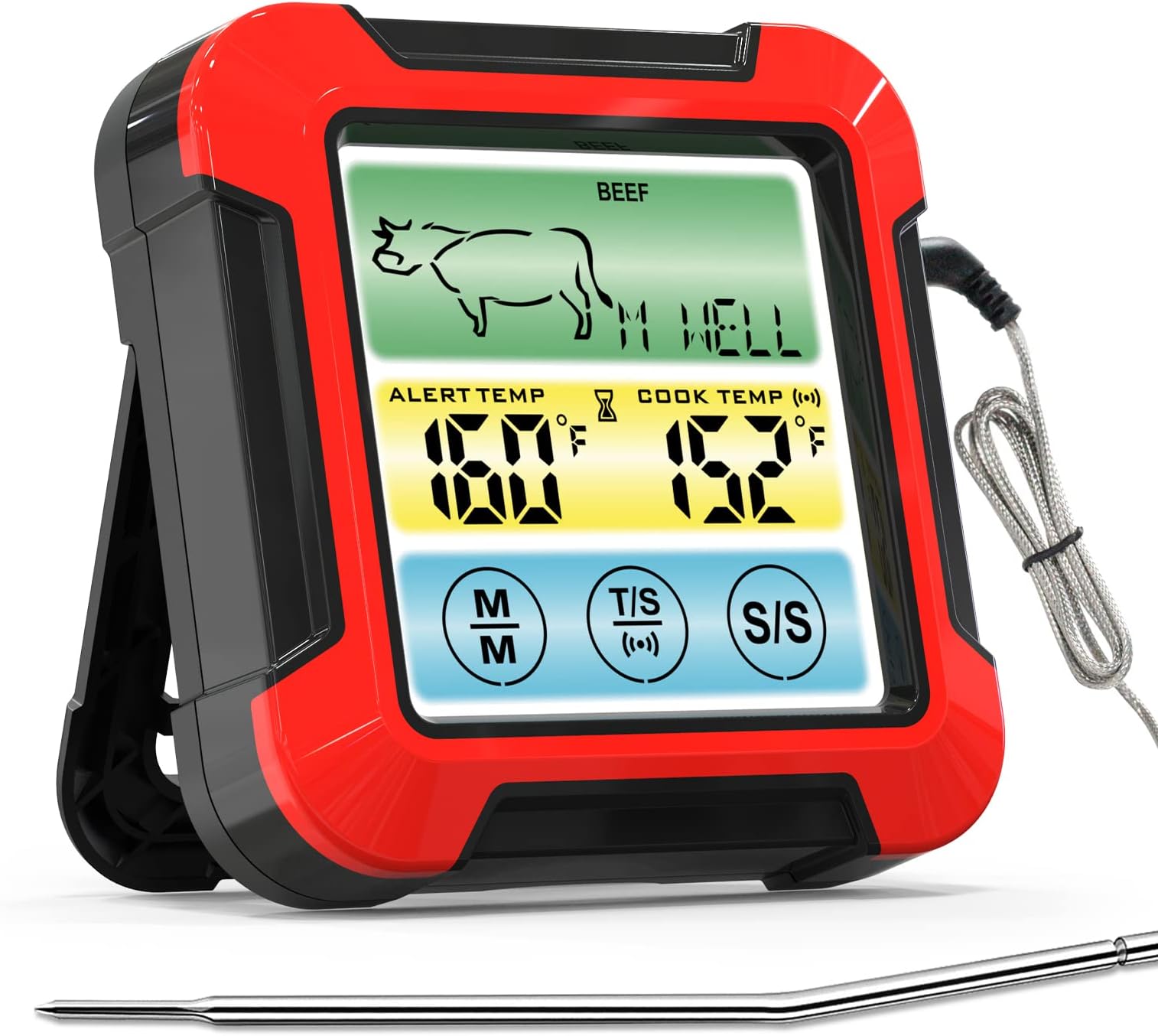 Amazon.com: Digital Thermometer with Meat Probe - Oven Safe Instant ...