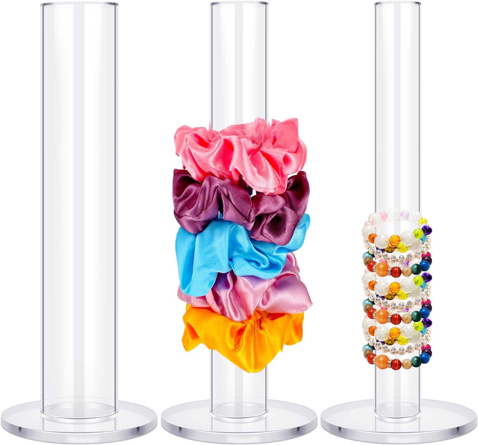 Amazon.com: FABROK Clear Scrunchie Holder Stand, Hair Tie Organizer ...