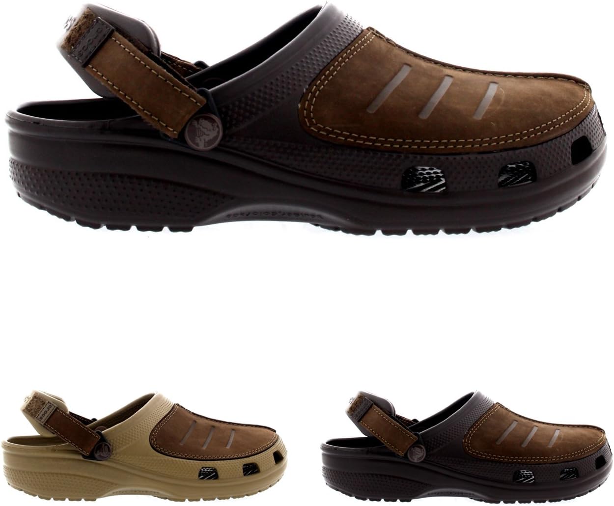 Amazon.com | Mens Crocs Yukon Mesa Clog Velcro Leather Mules ...