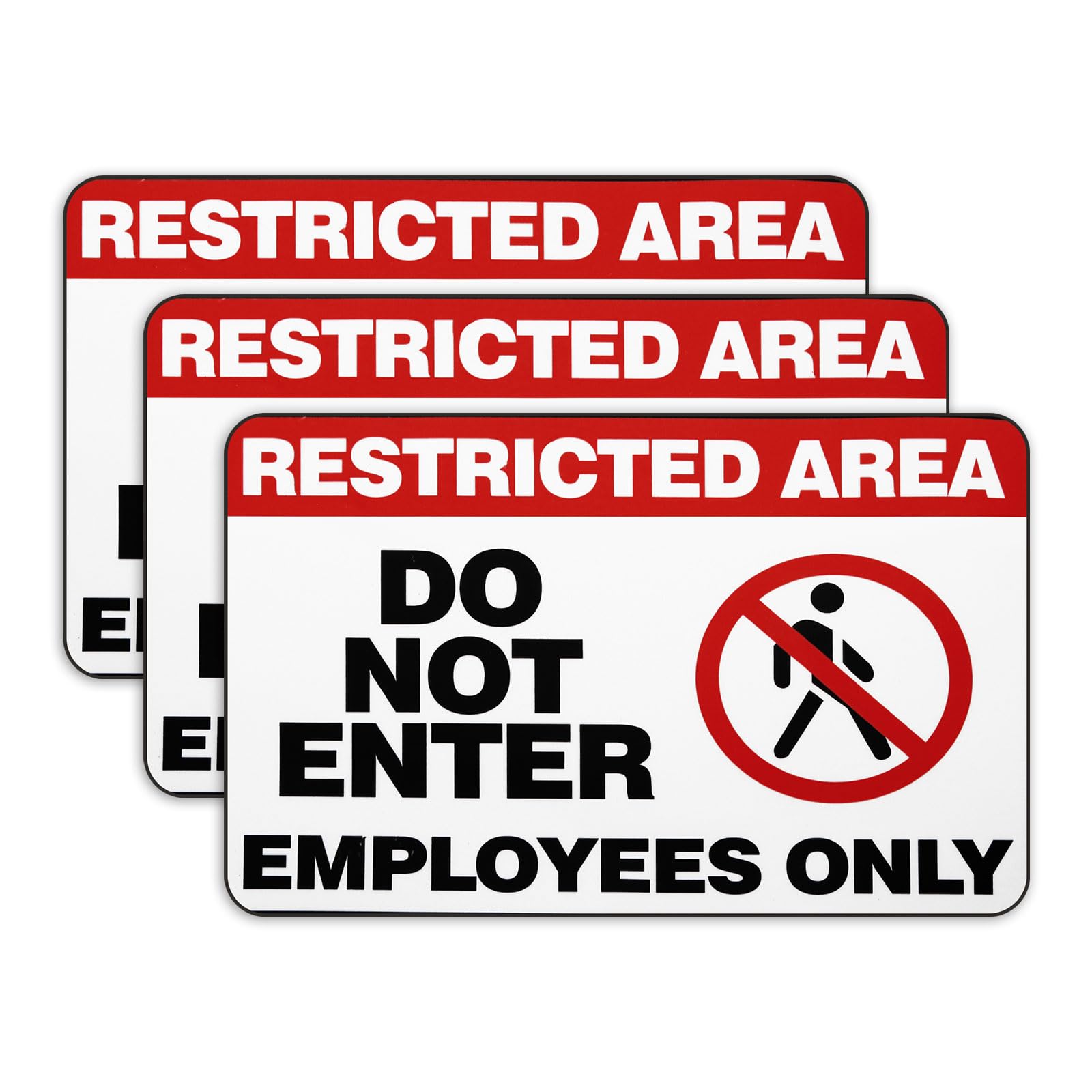 Snapklik.com : Restricted Area Sign, 3 Pack Magnetic Do Not Enter ...