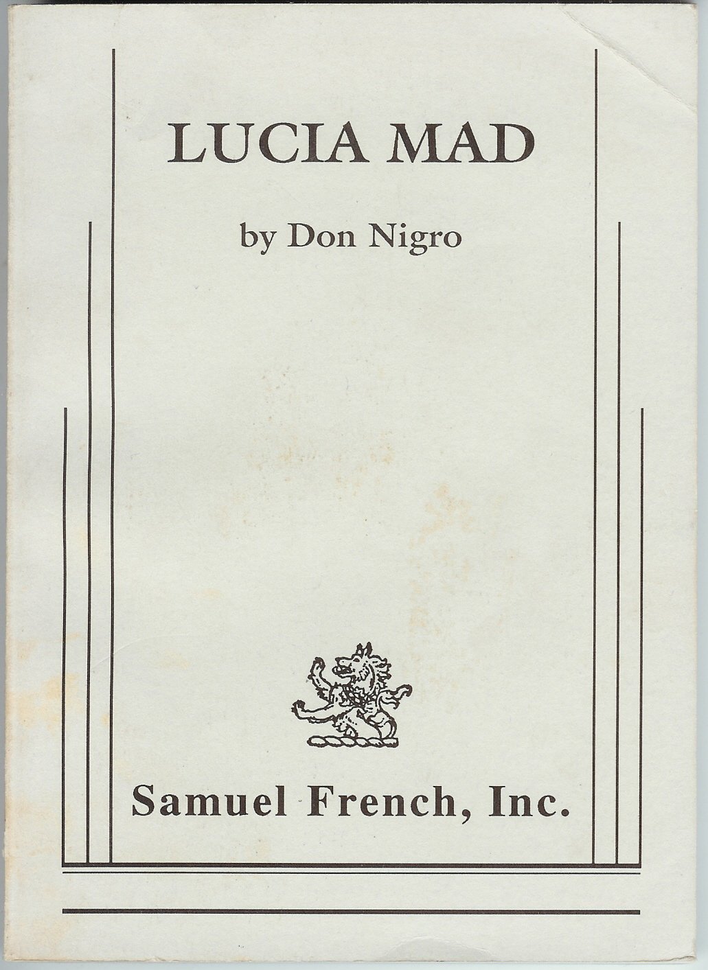 Lucia Mad : A Play: Nigro, Don: 9780573694615: Amazon.com: Books