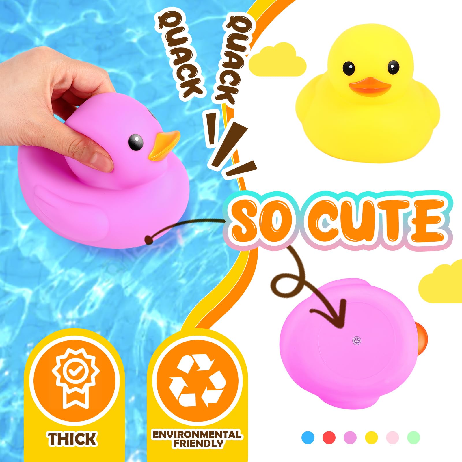 Snapklik.com : Deekin 6 Pcs Multicolor Rubber Duck Assortment Toy ...