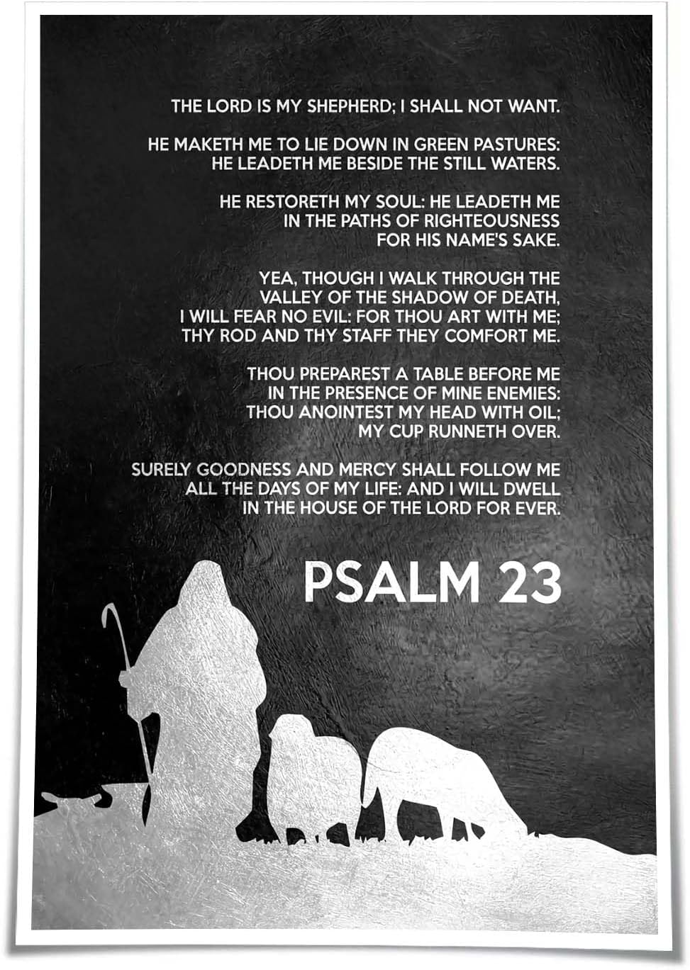 Amazon.com: Deneest Psalm 23 Wall Art Bible Verse Poster Pictures ...