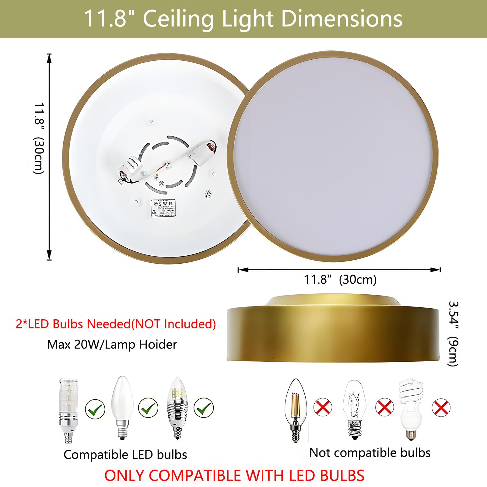 Dimension Inch Ceiling Light