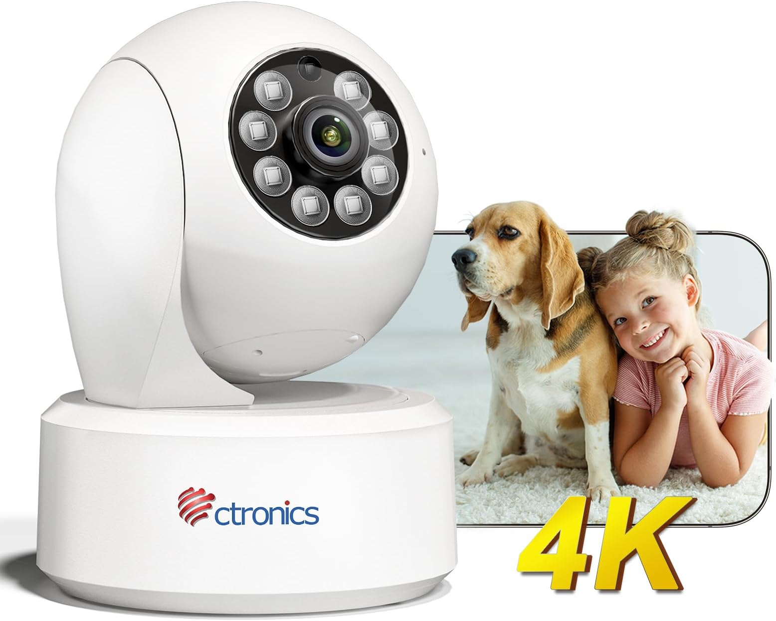 ctronics 4K 8MP Indoor Surveillance Camera, 5GHz Wi-Fi, Auto Tracking ...