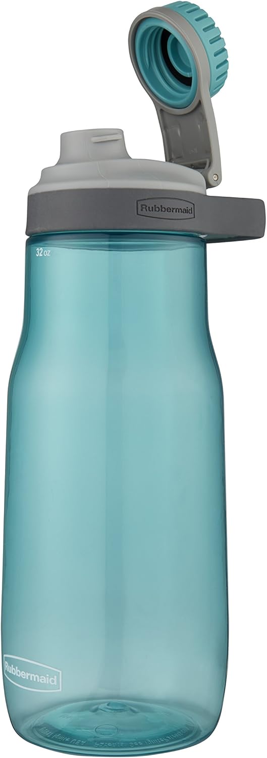Amazon.com: Rubbermaid Leak-Proof Chug Water Bottle, 32 oz, Aqua Waters ...
