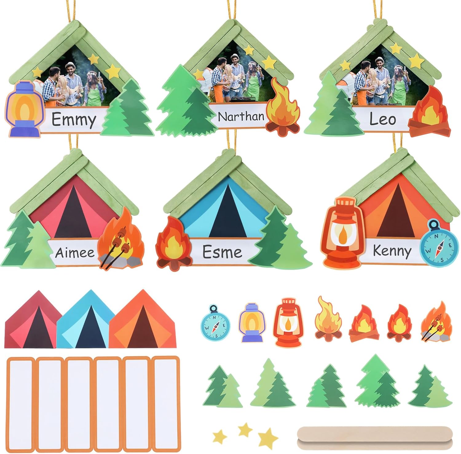 Amazon.com: Geelin 24 Sets Camp Crafts Camping Wood Frame Crafts Stick ...