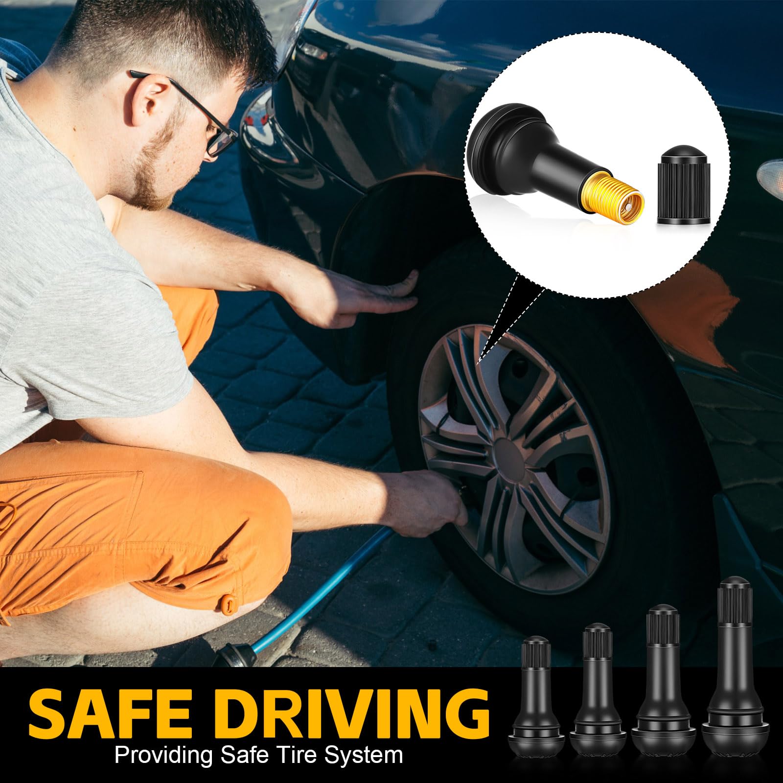 Snapklik.com : Datanly Rubber Snap In Tire Valve Stem TR412, TR413 ...