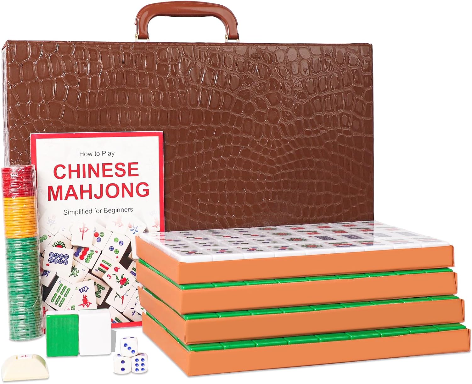 Amazon.com: ZGME Chinese Mahjong Set, Professional Mahjong Game Set ...