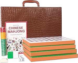 Amazon.com: ZGME Chinese Mahjong Set, Professional Mahjong Game Set, Complete Traditional ...