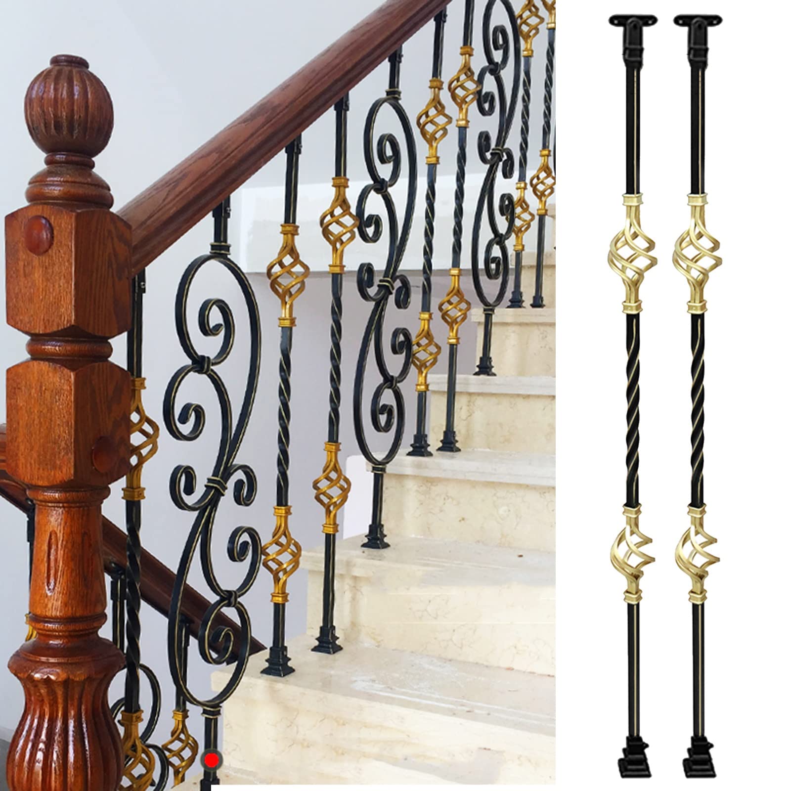 Gold Black Railing 35 Stair Railing Ideas To Elevate Your Home's Style