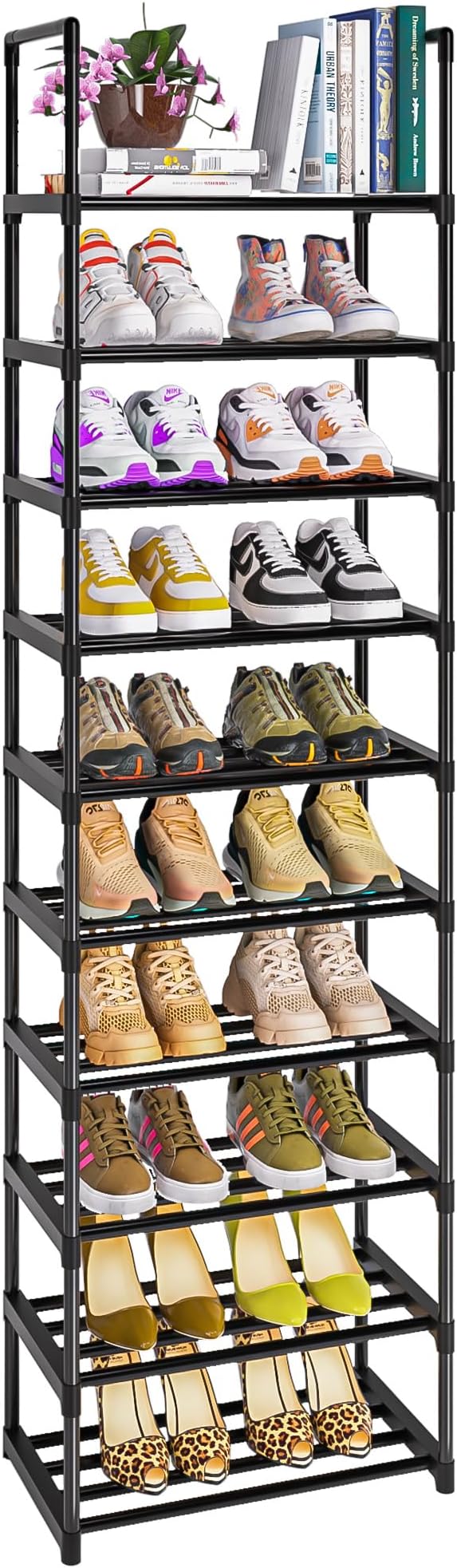 Amazon.com: 50 Pair Free Standing 10 Tier Shoe Tower Rack Storage ...