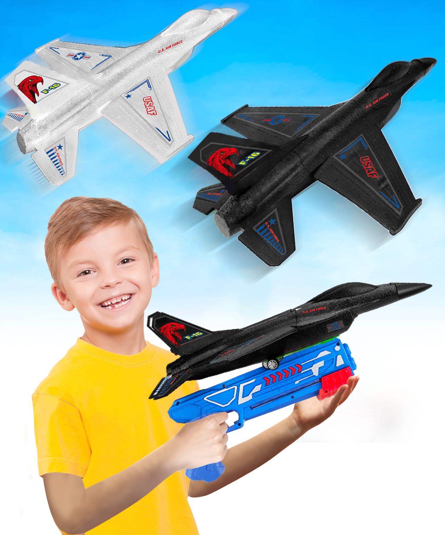 Amazon.com: ArtCreativity Airplane Launcher Toy Set – 2 F-16 Fighting ...
