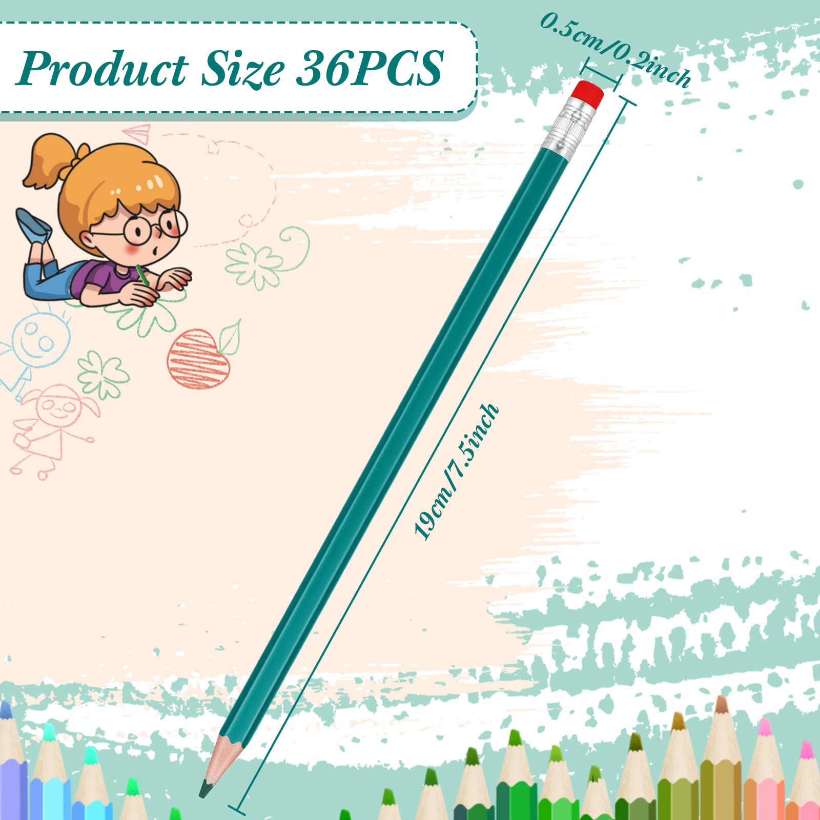 Pencils #2 Chinco 36 Pack Pre-Sharpened Checking Pencils - Red, Blue ...