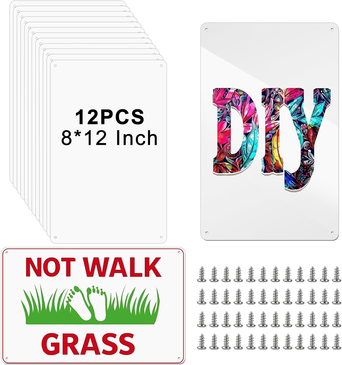 Amazon.com : 12 Pack 8"x 12" Sublimation Metal Sign Blanks, Sublimation ...