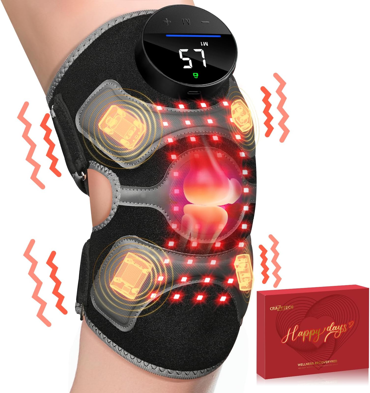 Amazon.com: YUHUO Foot Massager with Heat, Knee Shoulder Elbow 3 in 1 ...