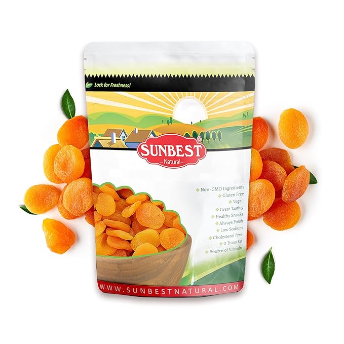 Amazon.com: Sunbest Natural Dried Jumbo Turkish Apricots, Golden, Non ...