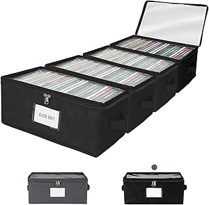 Amazon.com: ComfortKeeper 4 Pack Durable Fabric DVD Storage Box with ...
