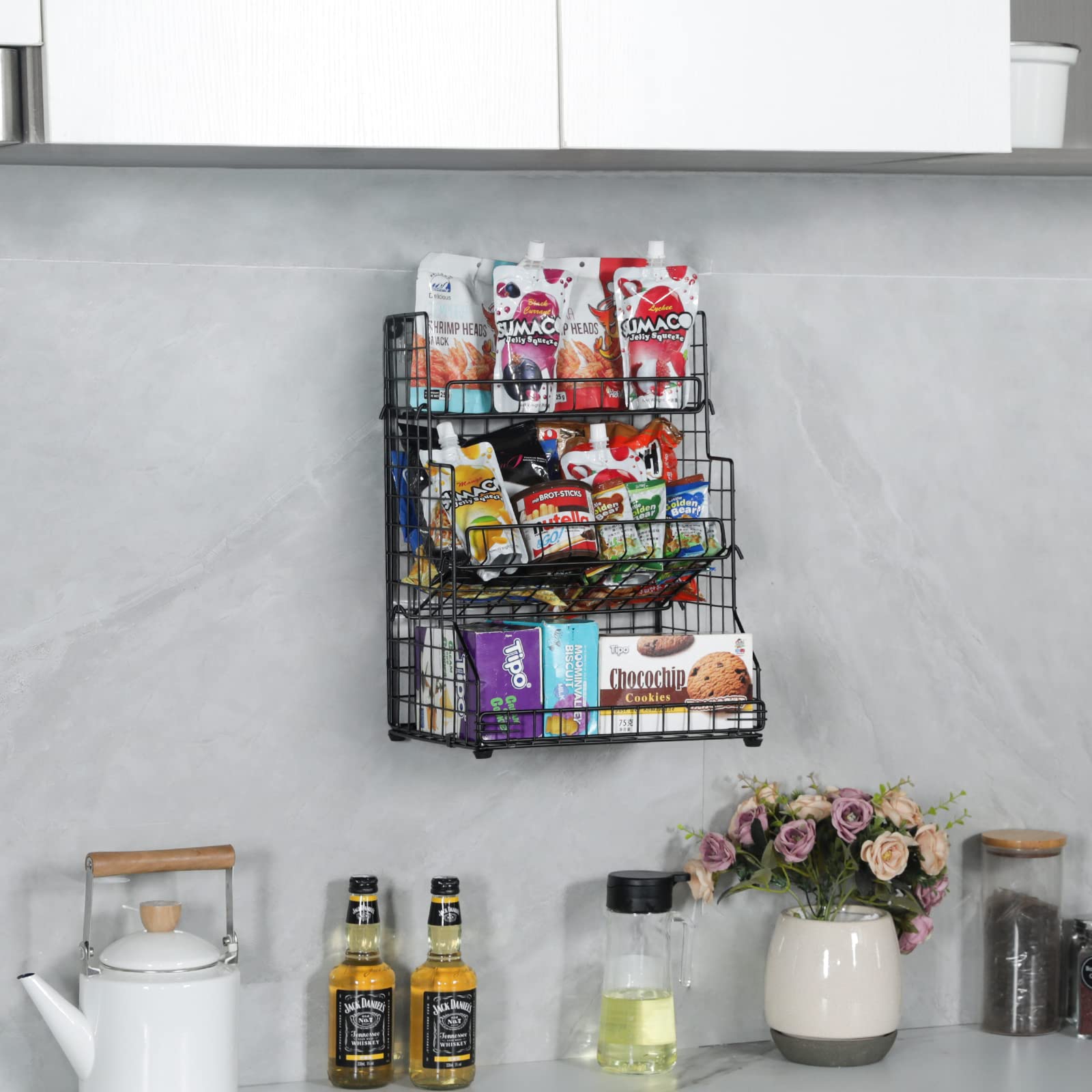 Snapklik.com : X-cosrack 3-Tier Food Packet Organizer Rack Bins