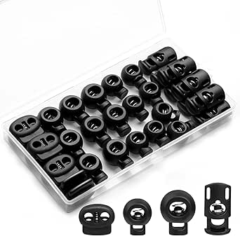 GALAMAX 32 Pcs Toggles for Drawstrings Plastic Heavy Duty Cord Locks ...