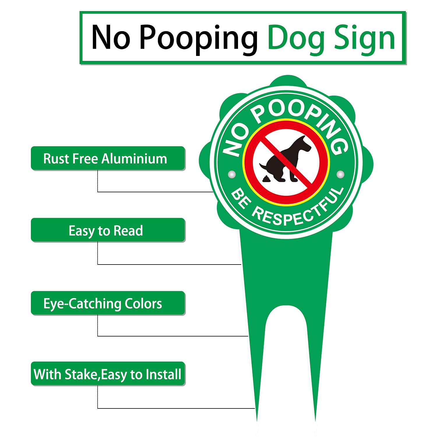 Snapklik.com : GUIFIER 13.8" X 6.7" No Poop Dog Signs Stop Dogs From ...