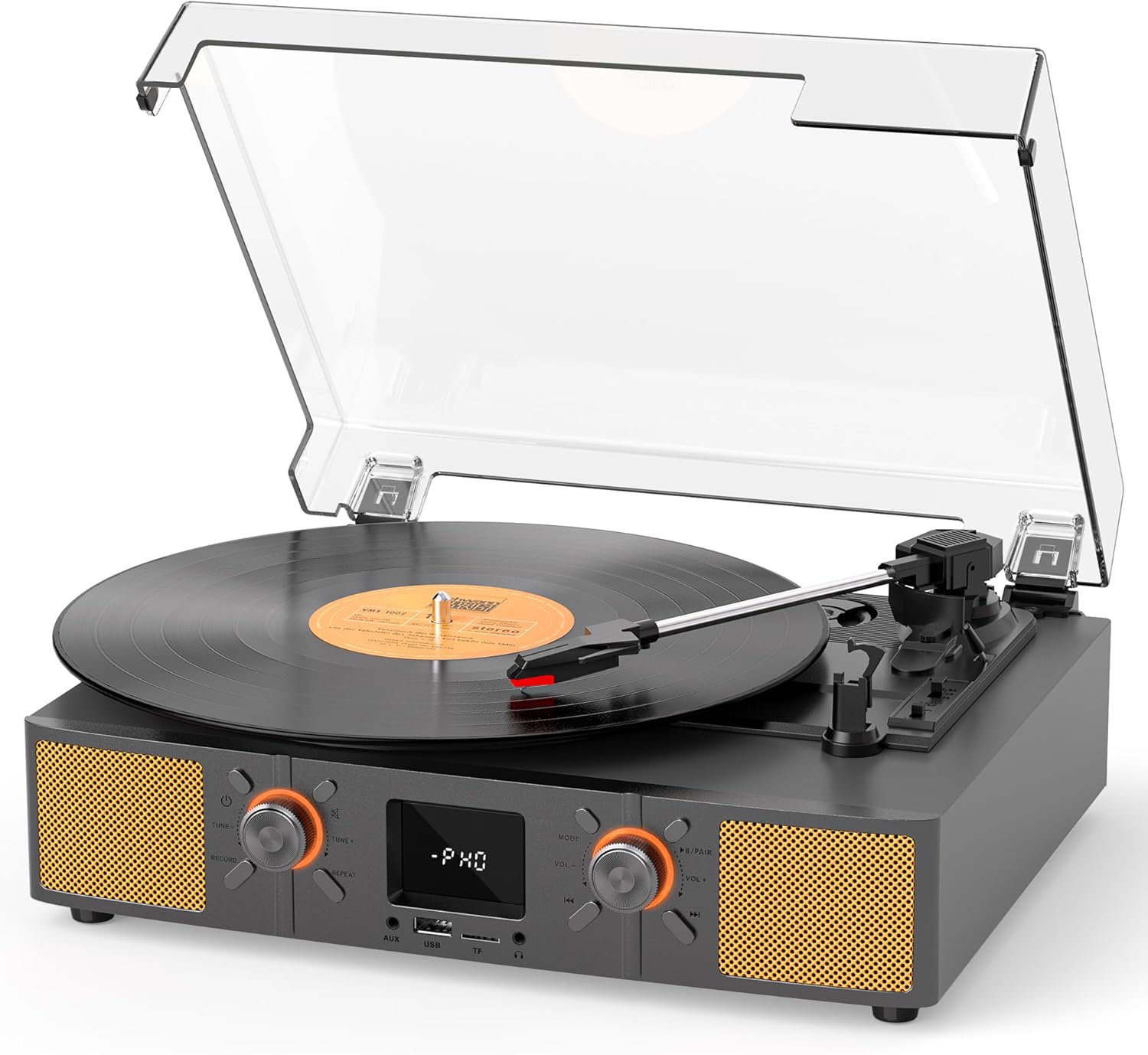 Amazon.com: Vinyl Record Player, 3-Speed Bluetooth Turntable with Built ...