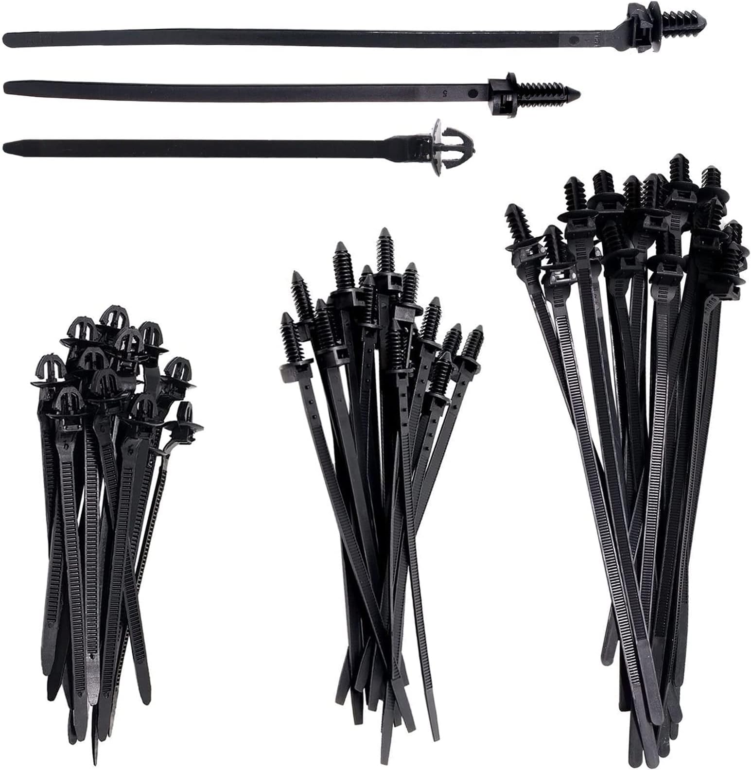 Amazon.com: AMZ Clips And Fasteners 25 1/4" Black Push Mount Cable Tie ...