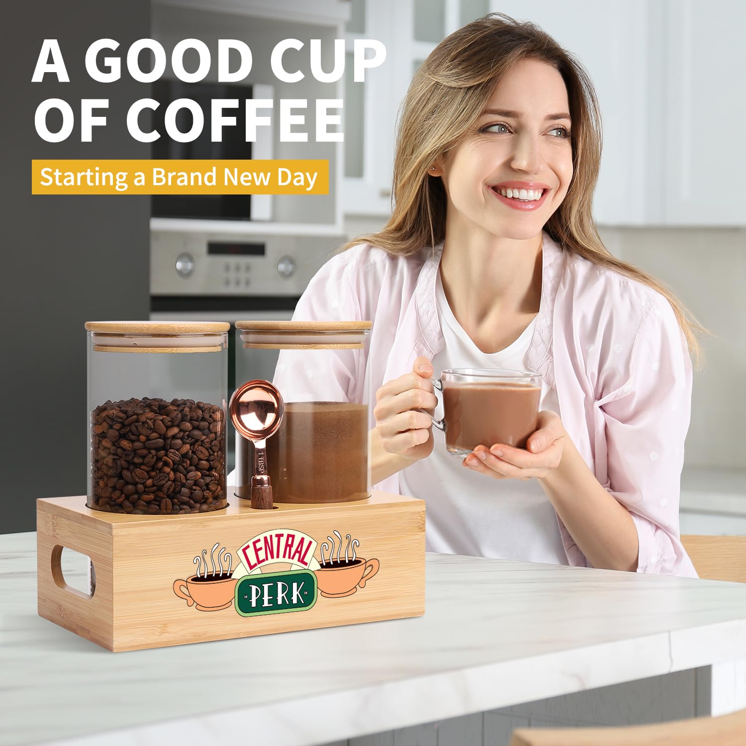 Friends Glass Coffee Container for Ground Coffee, Friends TV Show ...