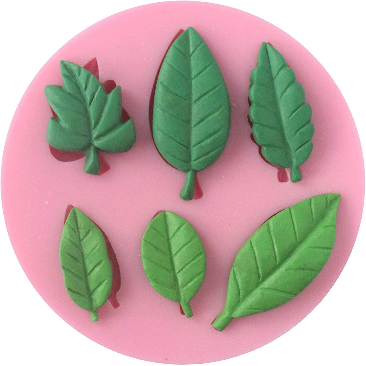 Funshowcase 6 Leaves Fondant Leaf Candy Mould for Sugar Paste ...