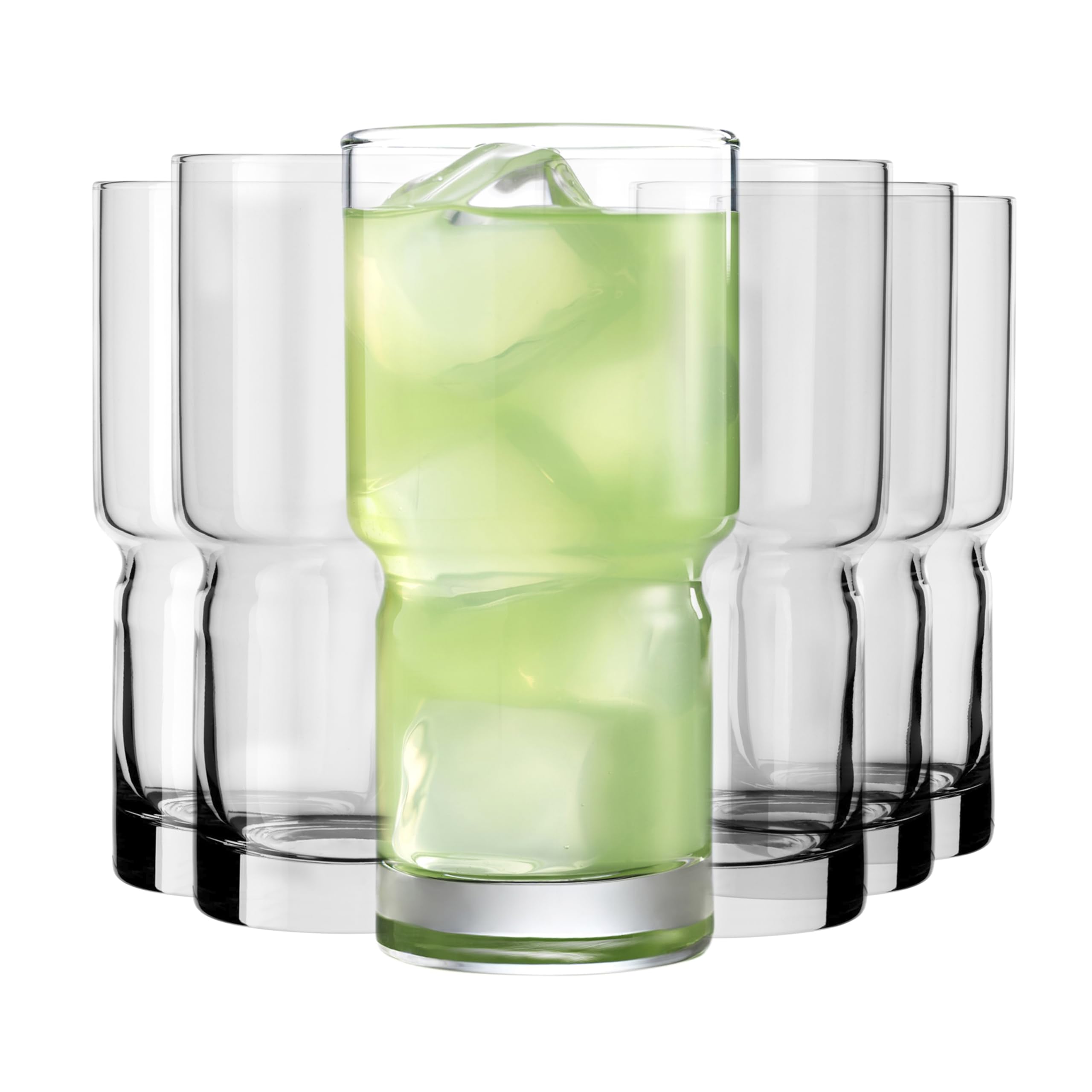Snapklik.com : Newton Cooler Tumbler Glasses Set Of 6, Clear Kitchen ...