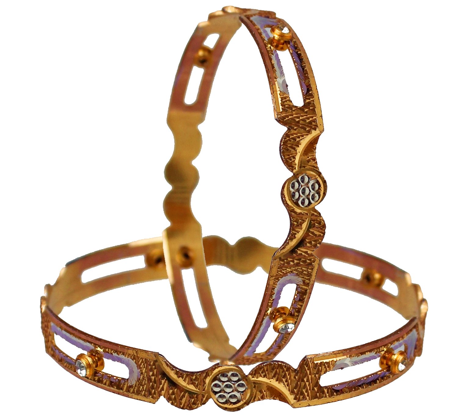 Buy Lucky Jewellery Womens Beautiful Ethnic Bangles with Gold Plating ...