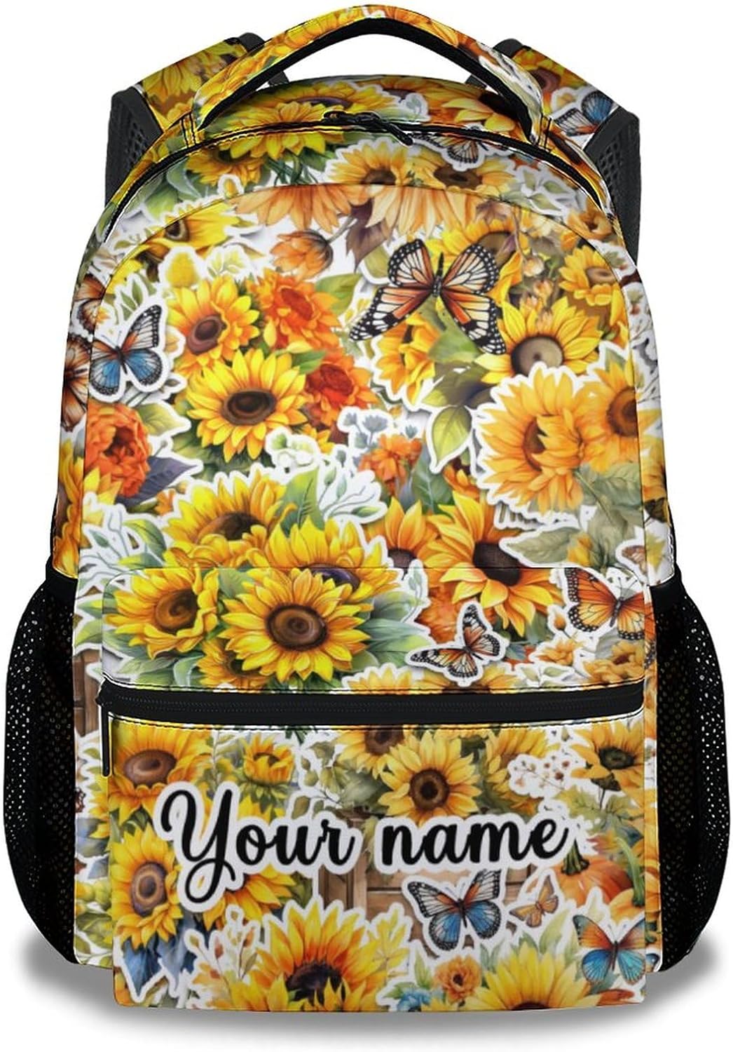 Amazon.com | COOPASIA Personalized Sunflower Backpack for Girls, 16 ...