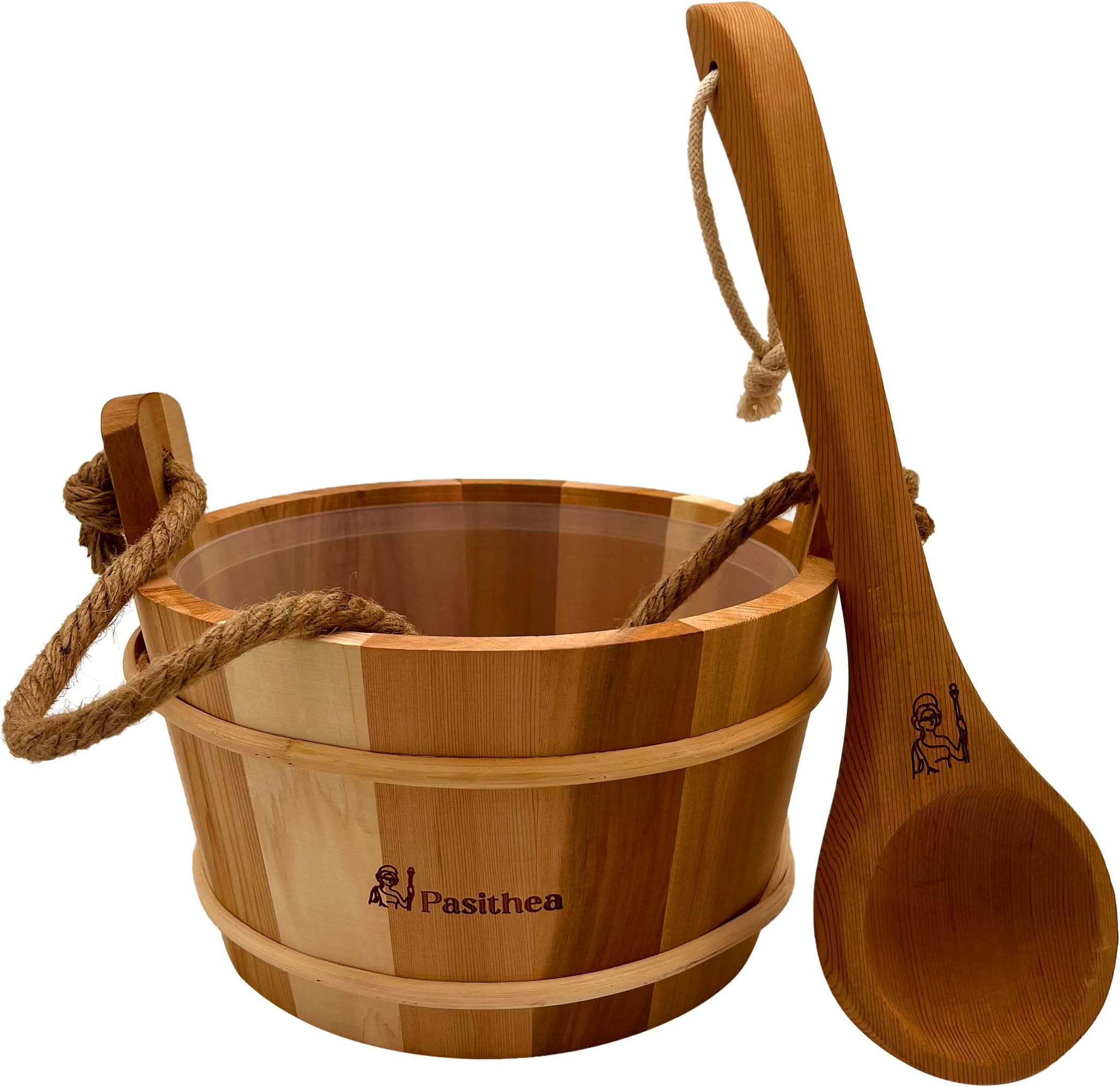 Amazon.com : Sauna Bucket, Wooden Spa Bucket for Whisks Soaking and ...