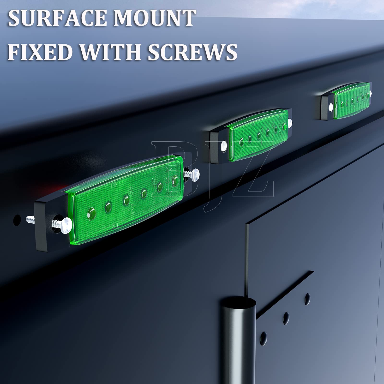 Snapklik.com : BJZ LED Trailer Marker Lights Green 6 Led Side Marker ...