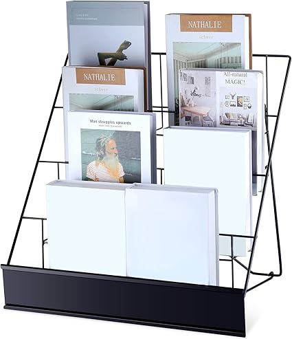 Amazon.com: Sintuff Comic Book Display Rack 4-tiered Book Display Stand ...