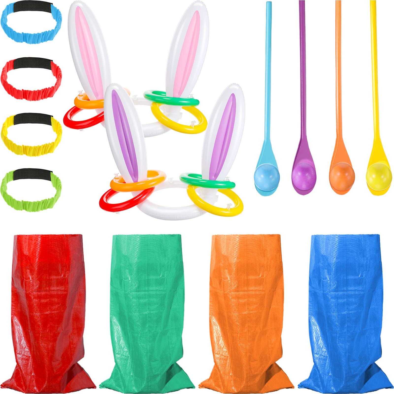 Buy Easter Outdoor Party Games Include Inflatable Bunny Ring Toss Game ...