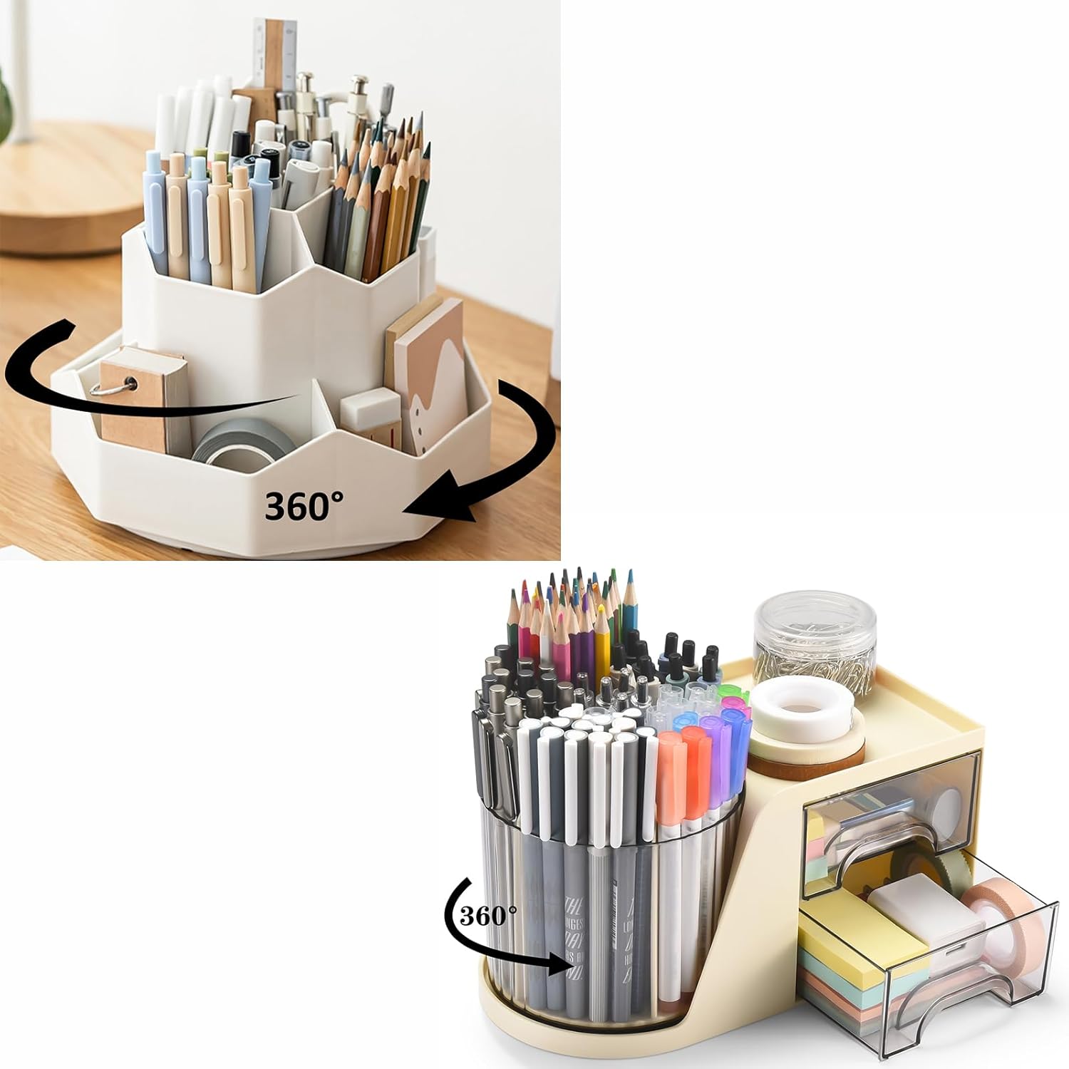 Amazon.com: GGIANTGO 9 Slots 360 Degree Rotating Desk Organizer + Desk ...