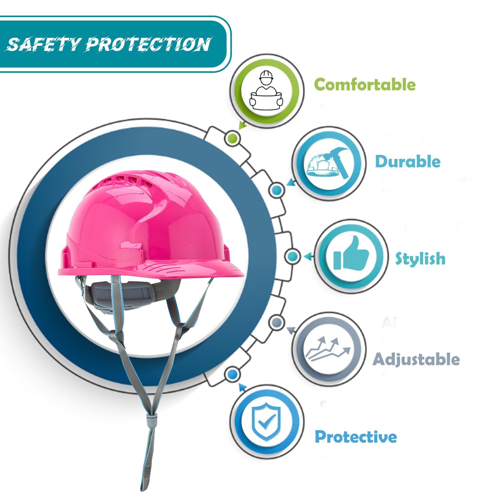 Snapklik.com : A-SAFETY Pink Hard Hat Vented Cap Style Pink Safety ...