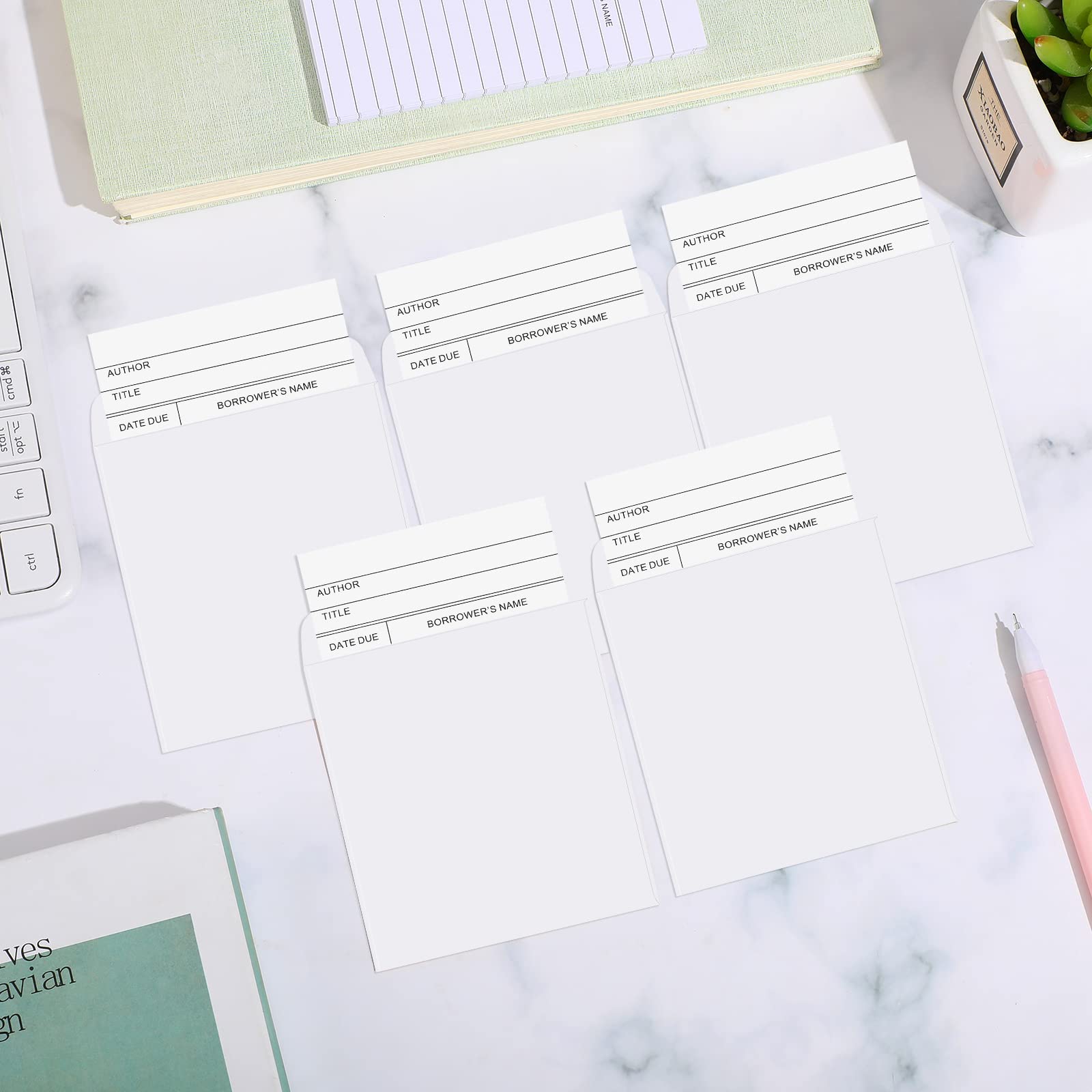 Tarjetas De Biblioteca Y Sobres Imprimibles