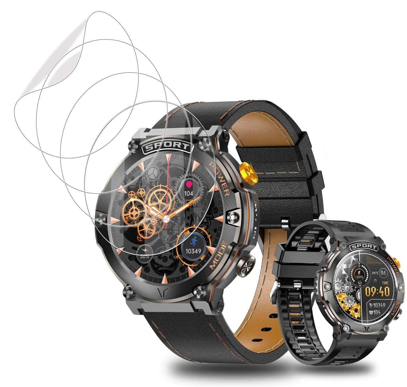 Amazon.co.jp: 【4枚セット】対応 Mstopone X11 Pro スマートウォッチ 1.43インチ フィルム保護フィルム【BAOLINTX】HD画面対応 気泡防止 飛散防止 ...