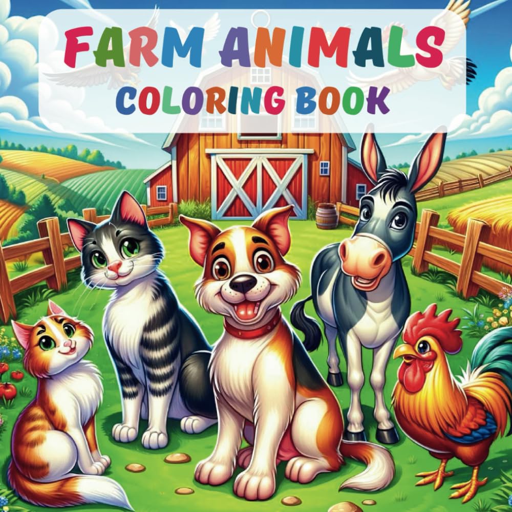 Farm Animals, Coloring Book for Kids: Educational Coloring Book for ...