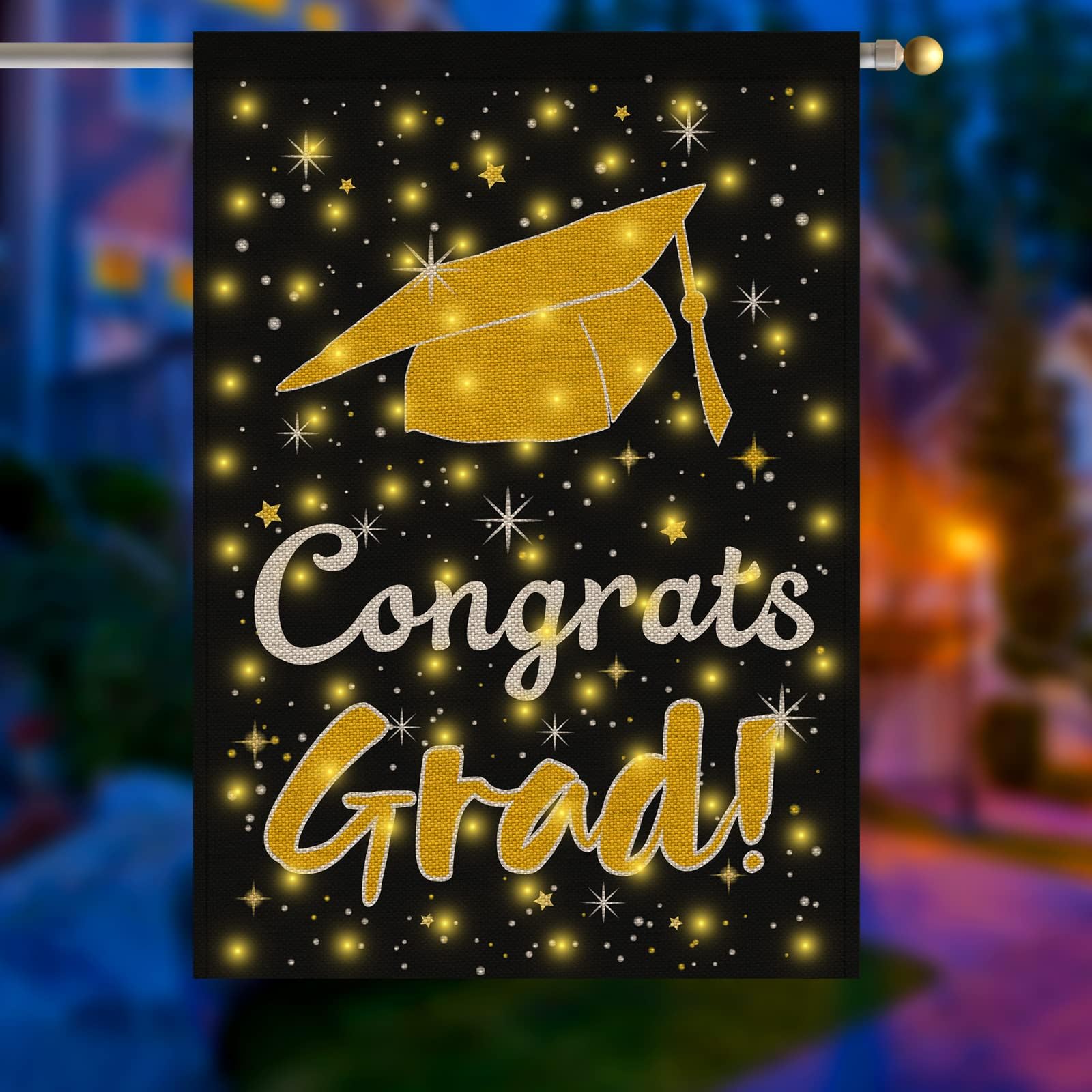 Amazon.com : Morigins Congrats Grad House Flag Graduation Cap Celebrate ...