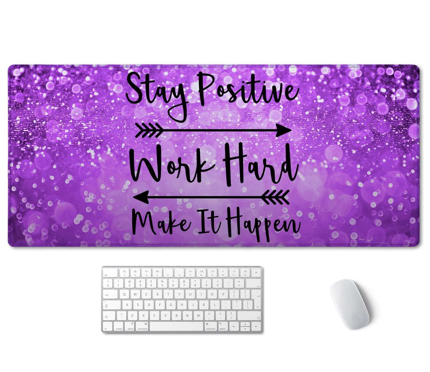 Amazon.com: SSOIU Extended Mouse Pad Stay Positive Work Hard and Make ...