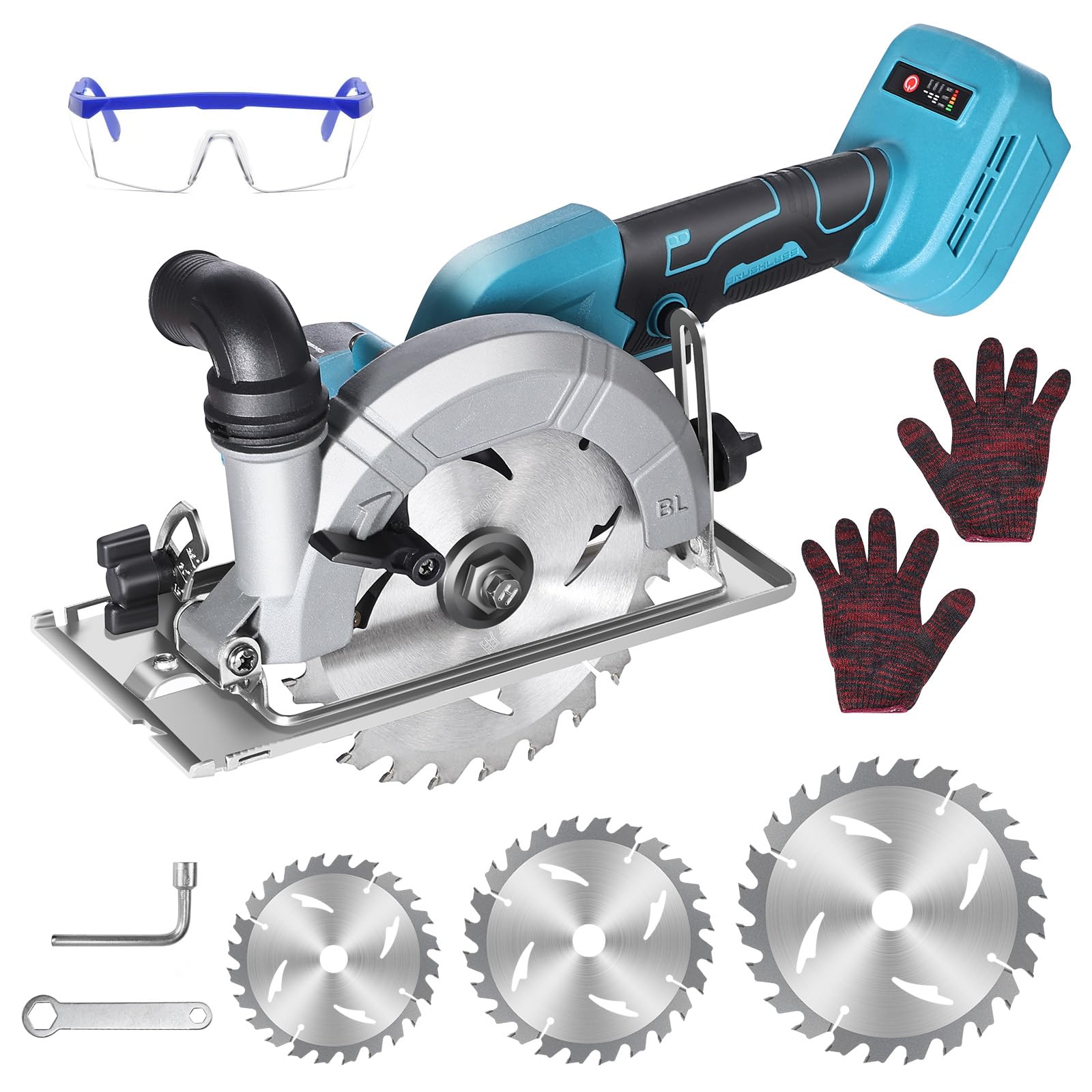 Brushless Mini Circular Saw, blayram Hand Electric Circular Saw for ...