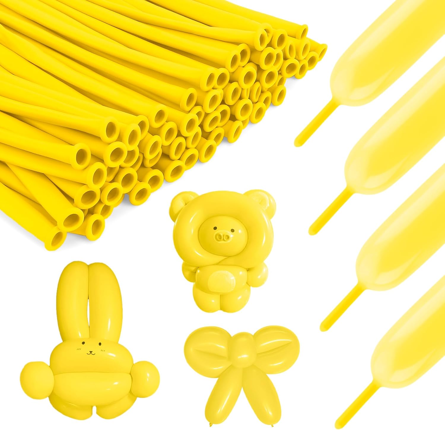 Amazon.com: 260 Balloons, Long Balloons for Tying Balloon Arch, Yellow ...