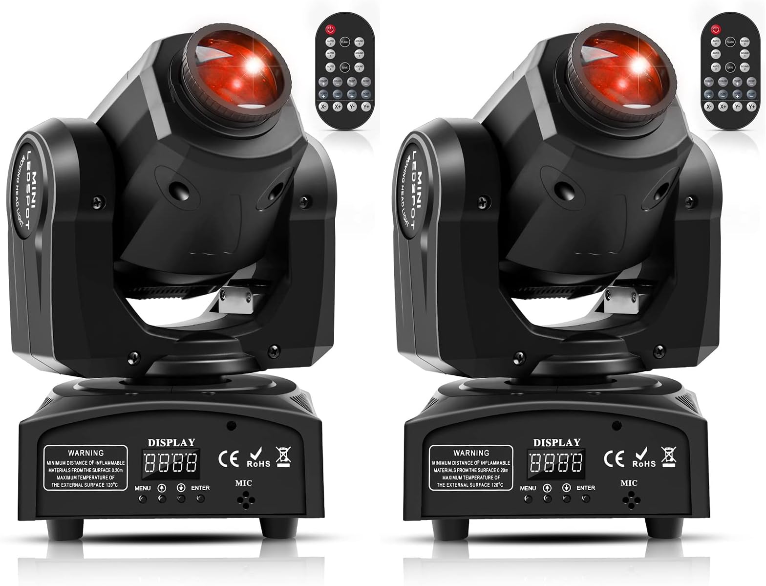 2 Pack 50W Moving Head Stage Light, UKing RGBW LED Disco Light, 4 ...