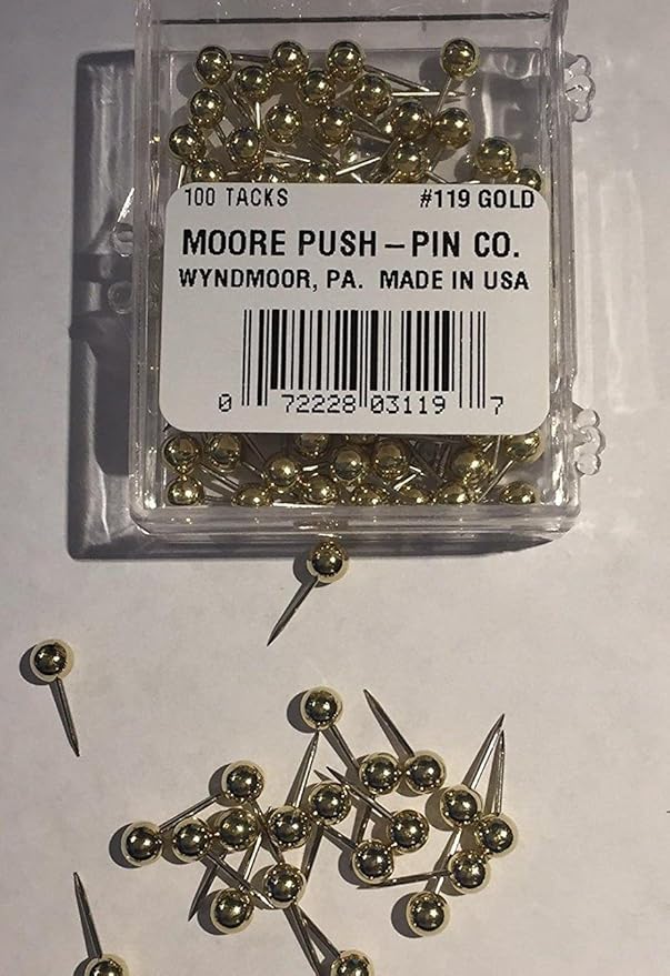 Amazon.com: 1/8 Inch Map Tacks - Gold : Office Products