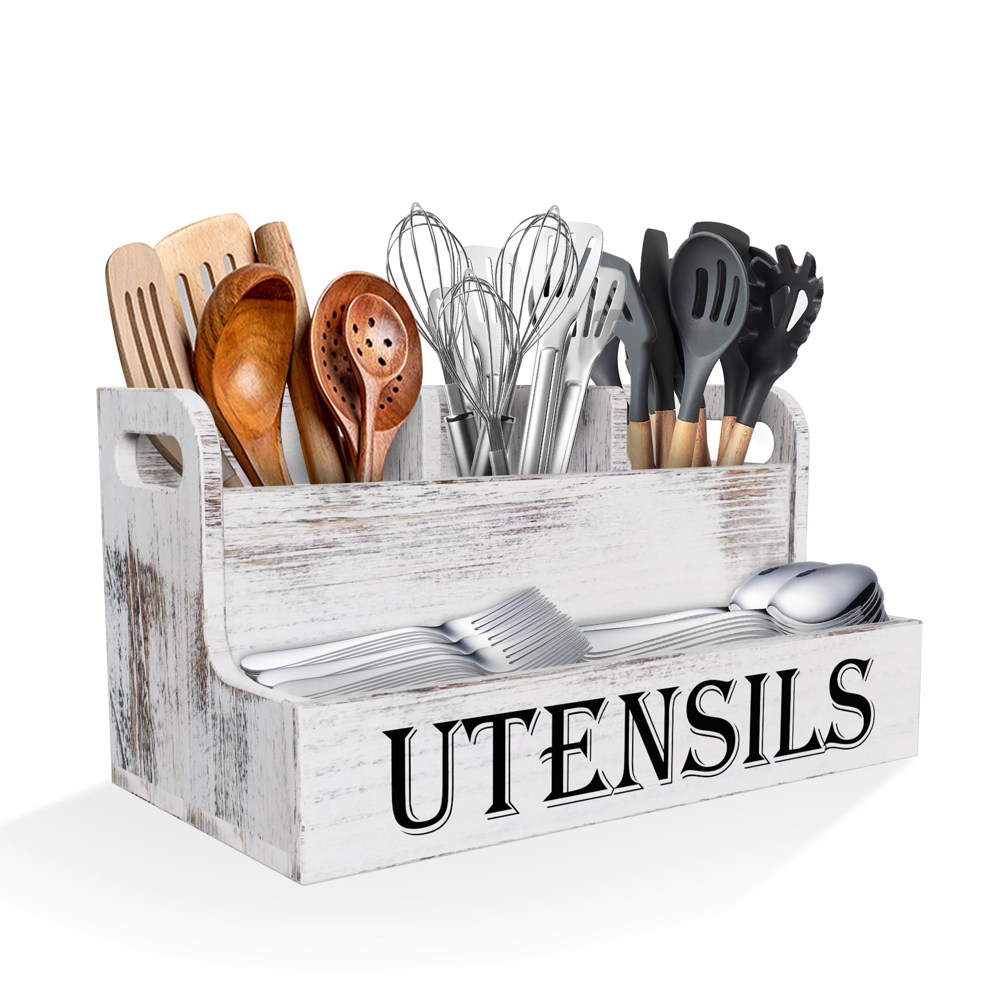 Amazon.com: Suli Extra Large Kitchen Utensils Holder with 4 ...