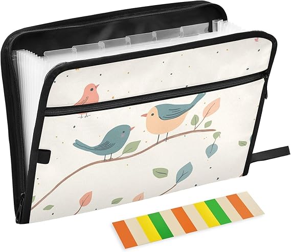 Parents' Day Birds Family Expandable File Folders 13 Pockets A4 Letter ...