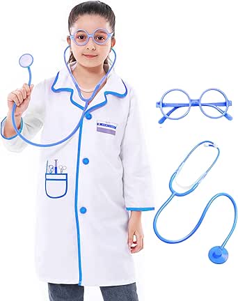 Amazon.com: Lrrtwer Doctor Costume for Kids Girls Doctor Lab Coat ...